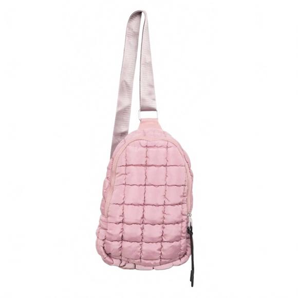 Katydid | Bags | New Katydid Womens Quilted Puffer Sling Bag In Mauve ...